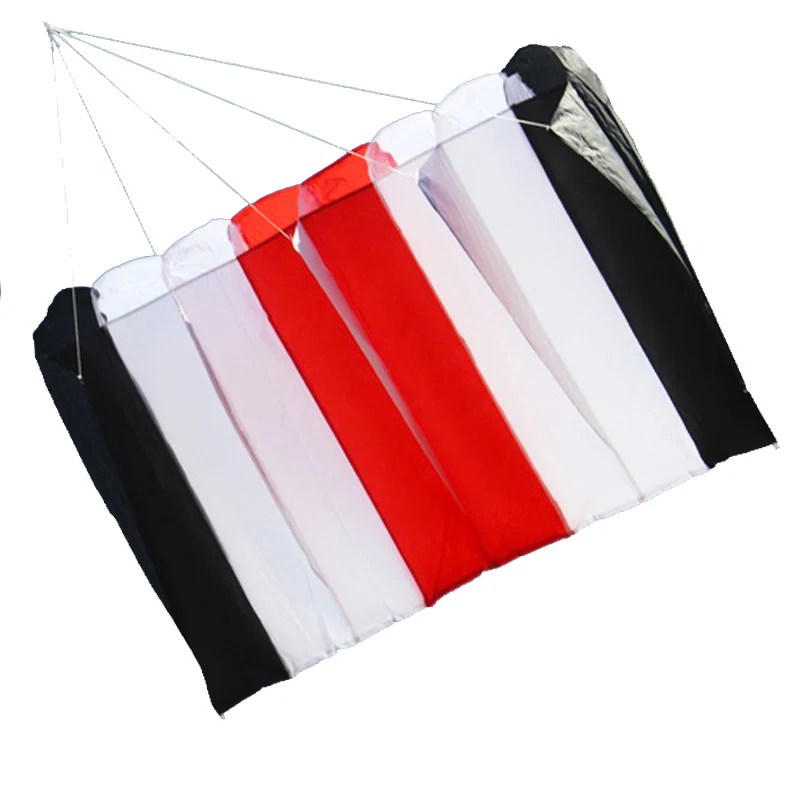 Single Line Black, White and Red Parafoil Parachute Kite - Kite USA ...